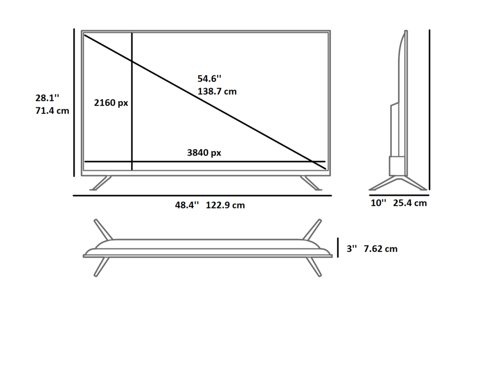 60 Inch Tv Dimensions Display Depth